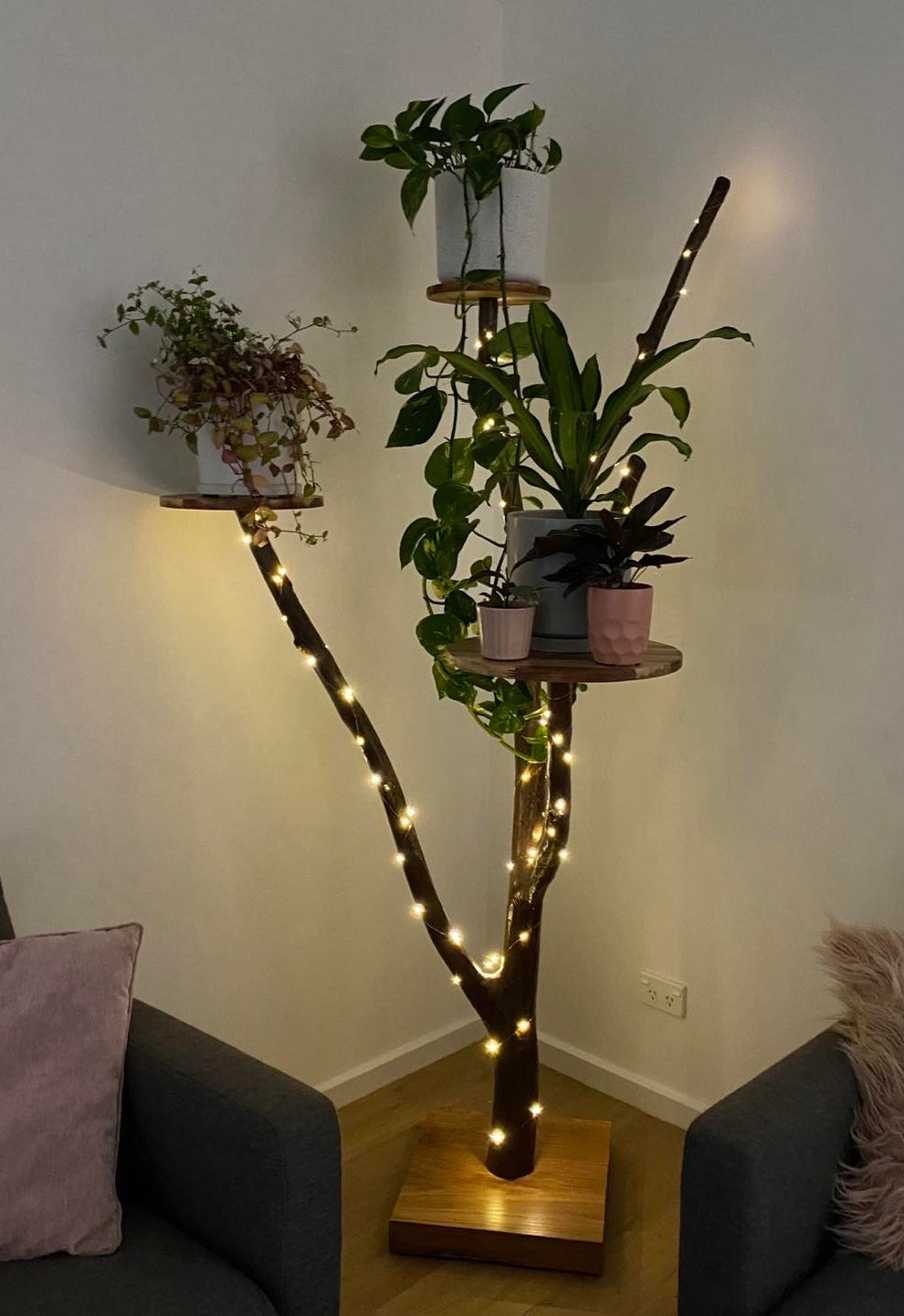 Natural Tree Plant Stand – Reclaimed Tree Creations